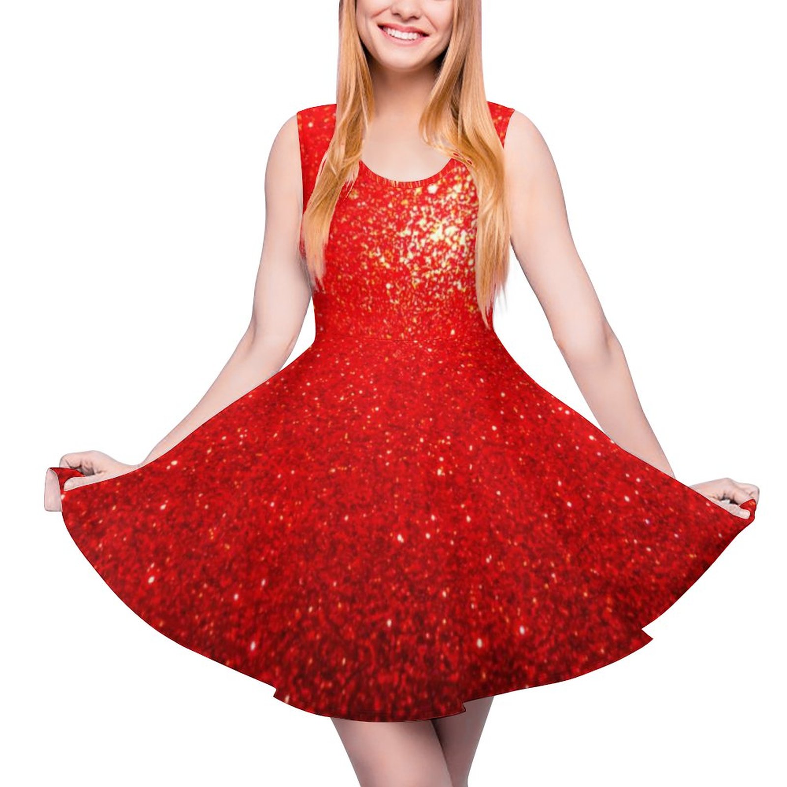 Faux Gold Metallic Dress Glitter Metal Print Sparkly Aesthetic Dresses ...