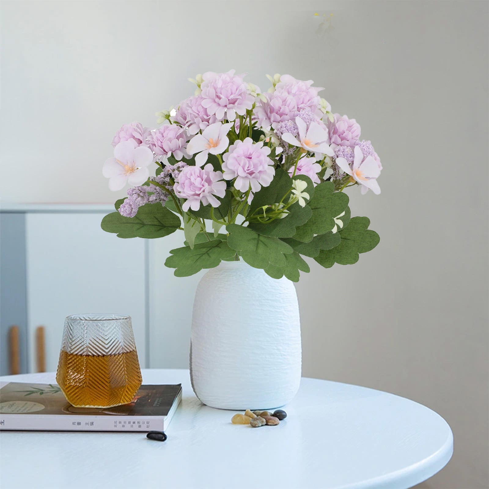 Faux Hydrangea Chrysanthemum, Bouquet Plant Props, Full and Vibrant ...