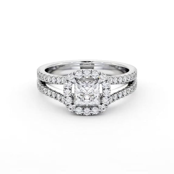 Faux Jewel 1.6 Ct Princess Cut Moissanite Engagement Ring - Split Shank ...