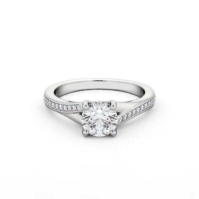 Faux Jewel 1.6 Ct Round Cut Moissanite Ring - 14K White Gold Plated ...