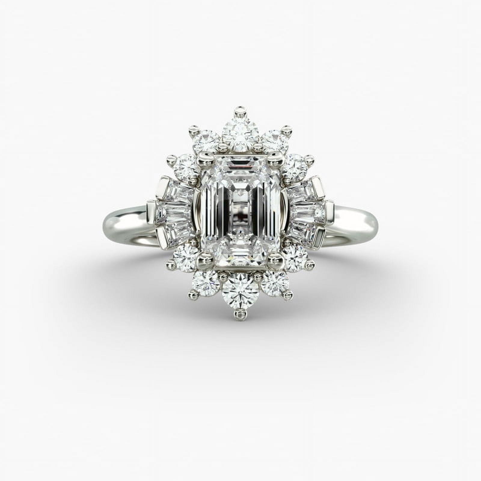 Faux Jewel 1.8 Ct Lab Created Emerald Cut Diamond Engagement Ring - 14K ...