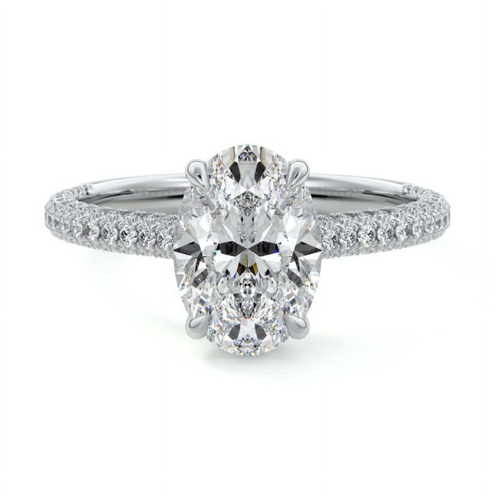 Faux Jewel 1.8 Ct Oval Cut Diamond Ring - 14K White Gold Plated Wedding ...