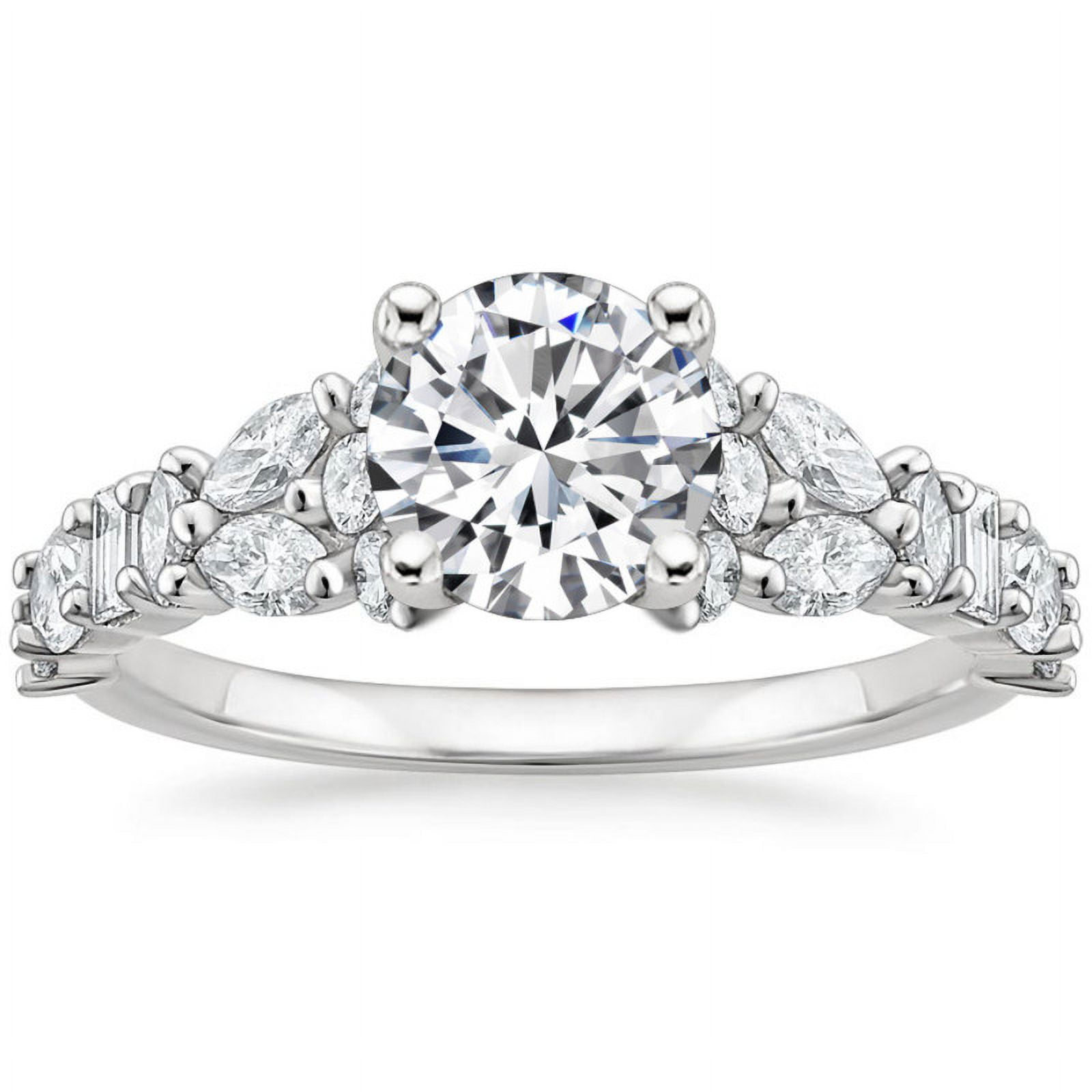 Faux Jewel 1.9 Ct Round Cut Diamond Eternity Band - 14K White Gold ...