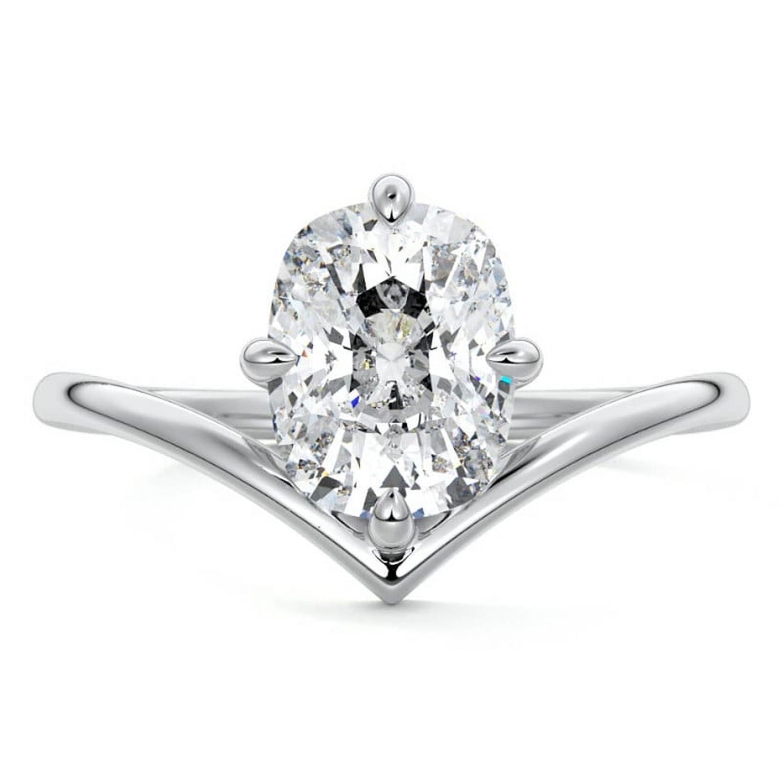 Faux Jewel 14K White Gold Plated Rings - 2.2 Ct Cushion Cut Lab Diamond ...