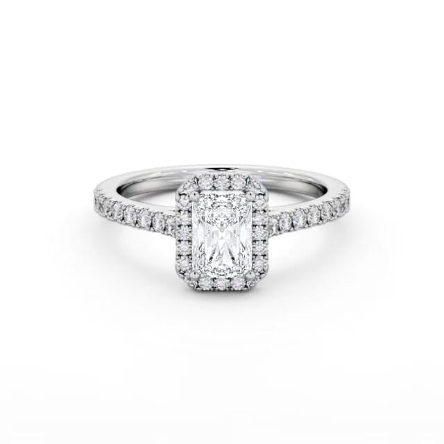Faux Jewel 2.1 Ct Radiant Cut Moissanite Ring - 14K White Gold Plated ...