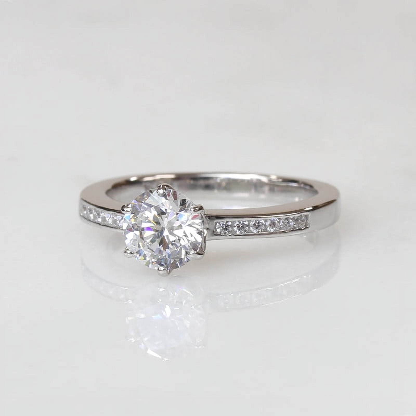 Faux Jewel 2.1 Ct Round Cut Diamond Rings - 14K White Gold Over Ring ...