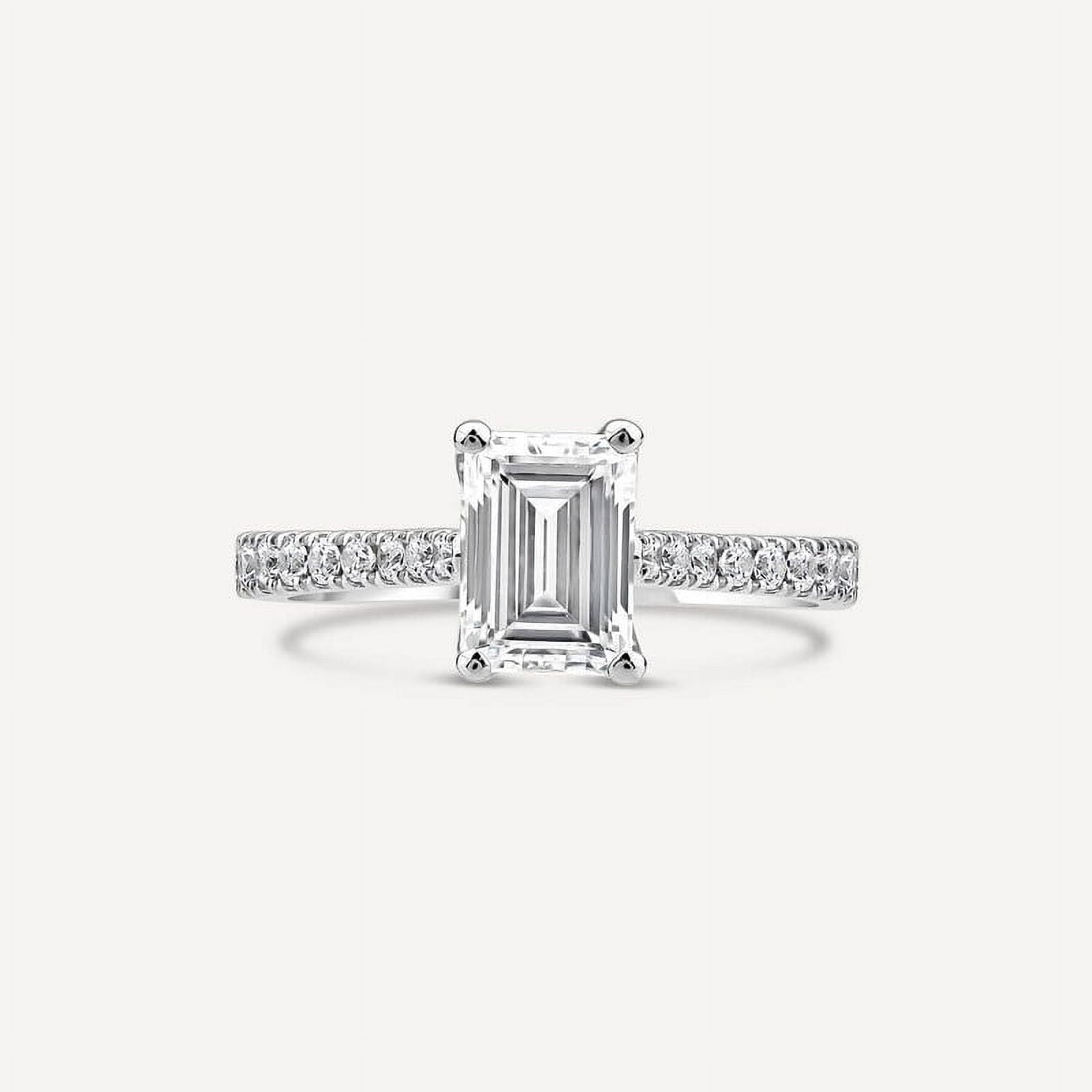 Faux Jewel 2.10 Ct VVS1/D Emerald Cut Lab Created Simulated Diamond ...