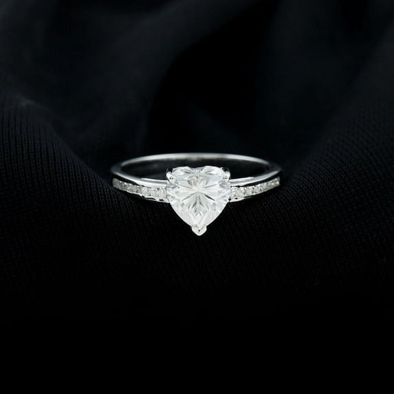 Faux Jewel 2.20 Ct VVS1/D Heart Cut Lab Created Simulated Diamond Ring ...