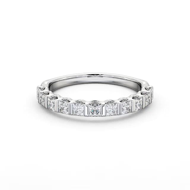 Faux Jewel 2.9 Ct Princess Cut Moissanite Ring for Women - Half ...