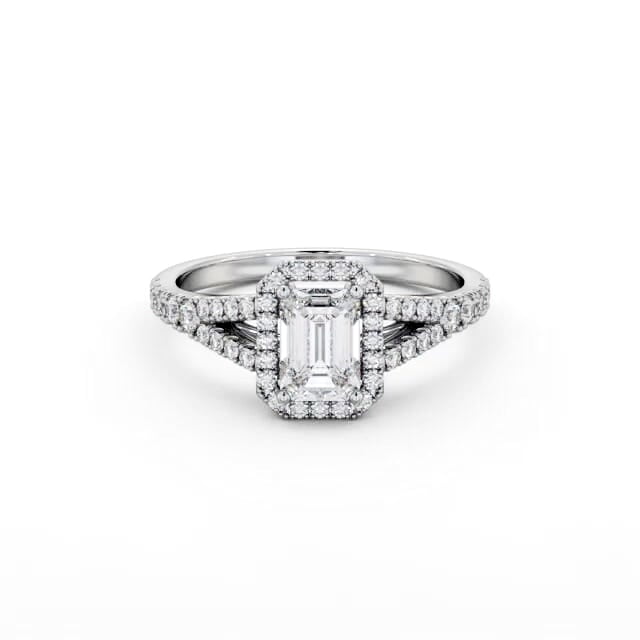 Faux Jewel 2 Ct Emerald Cut Moissanite Engagement Ring - Split Shank ...
