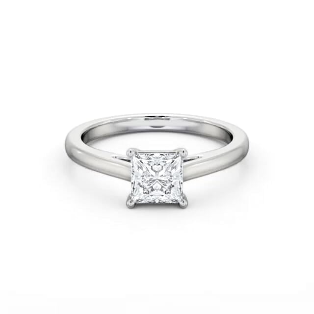 Faux Jewel 2 Ct Moissanite Engagement Ring - Princess Cut in 14K White ...
