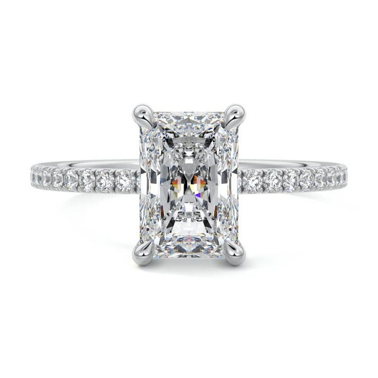 Faux Jewel 2 Ct Radiant Cut Diamond Anniversary Ring - 14K White Gold ...
