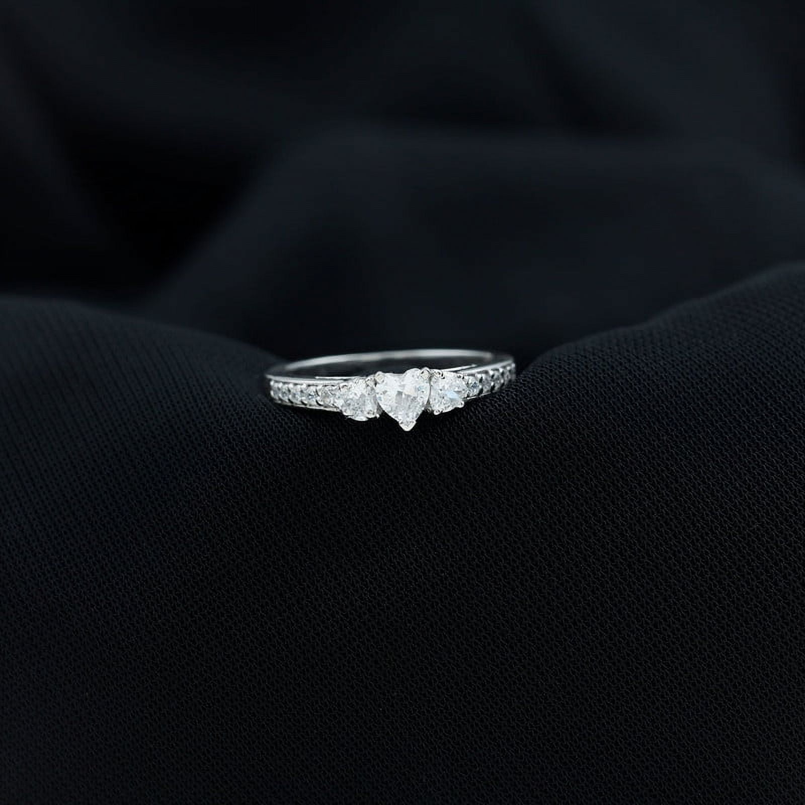 Faux Jewel 2 Ct Round Cut Diamond Three Stone Anniversary Ring - 14k ...