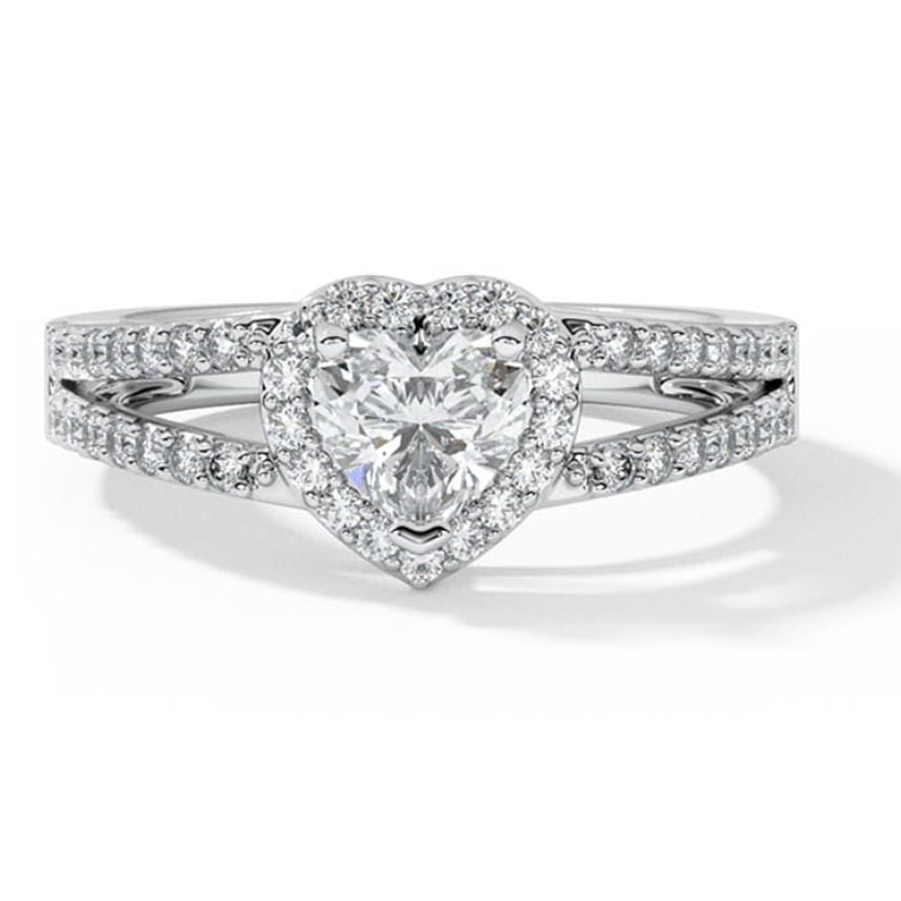 Faux Jewel Excellent Heart Cut 1.8 Ct Lab Created Diamond Wedding Ring ...