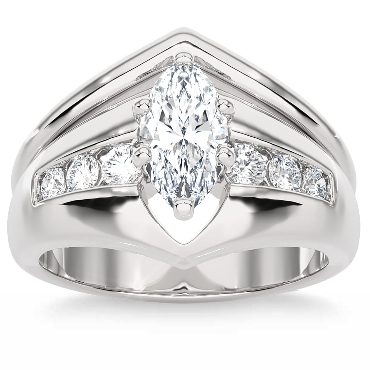 Faux Jewel Luxurious 2 Ct Marquise Cut Lab Created Diamond Engagement ...