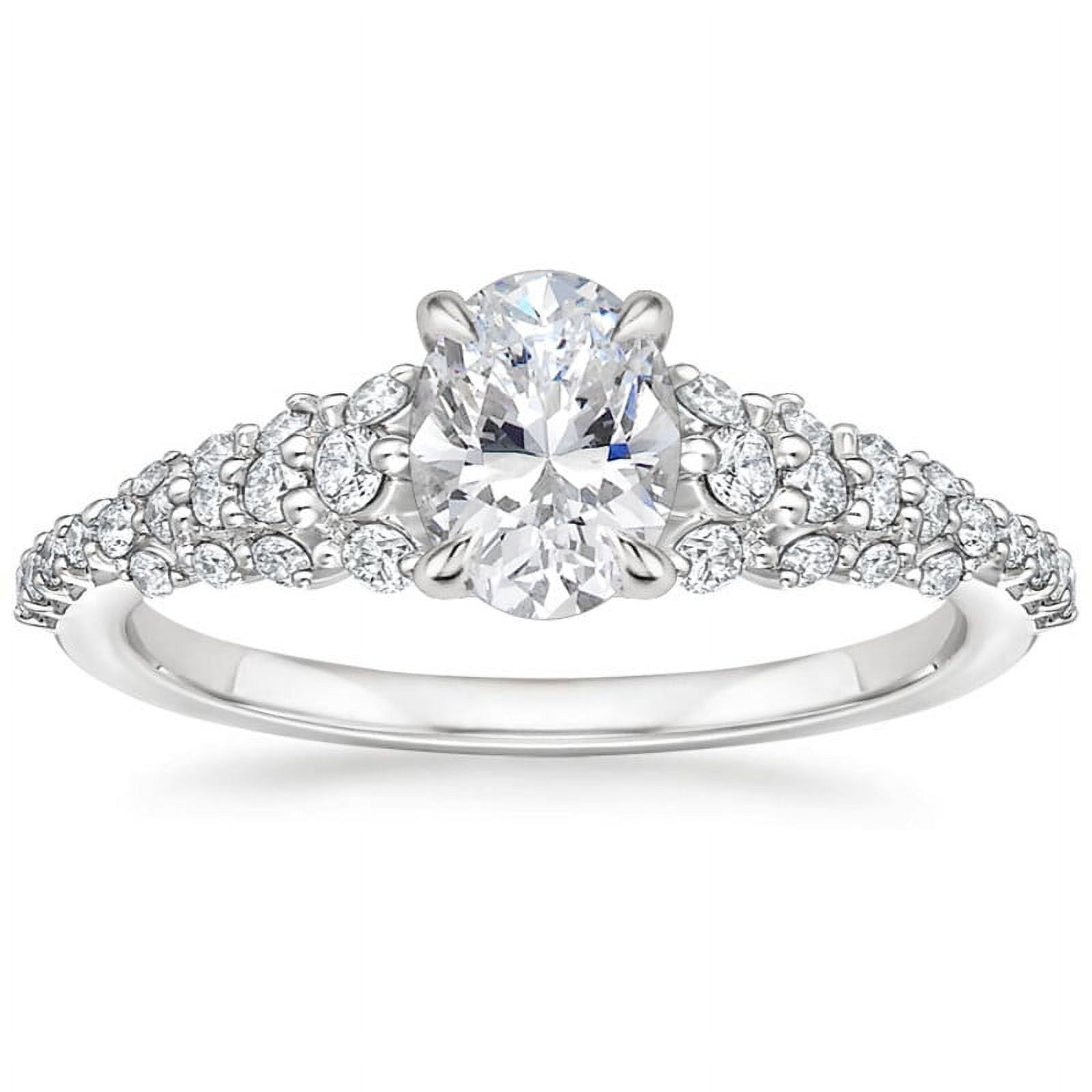 Faux Jewel Oval Cut 2 Ct Diamond Ring - 14K White Gold Plated Jewelry ...