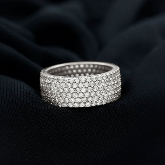 Faux Jewel Stamped 14k White Gold Over Engagement Ring for Women's - 2. ...