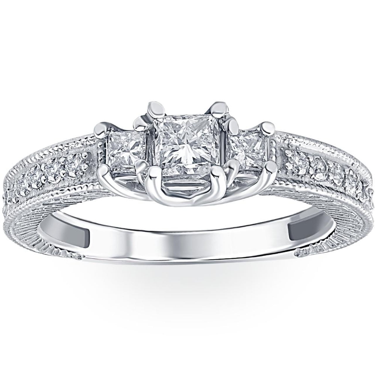 Faux Jewel Unique 1.4 Ct Princess Cut Lab Created Diamond Engagement ...