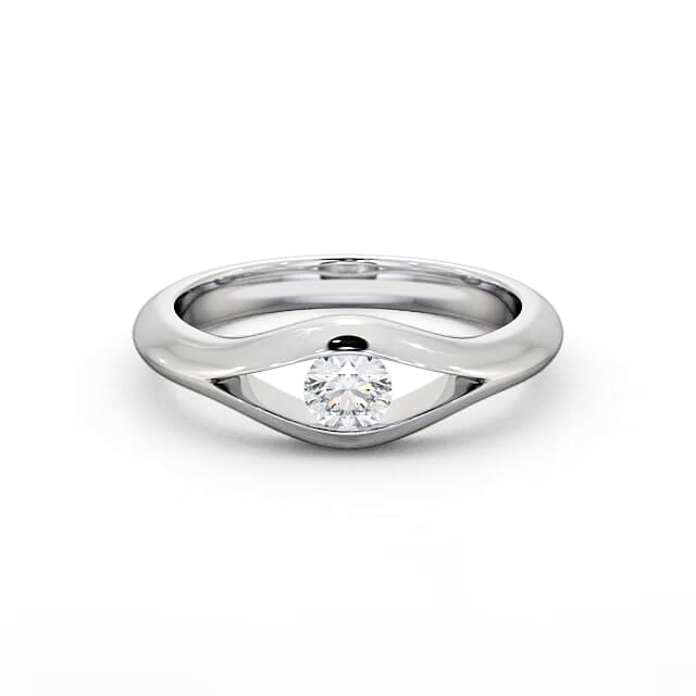Faux Jewel White 1 Ct Round Cut Moissanite Engagement Ring - 14K White ...