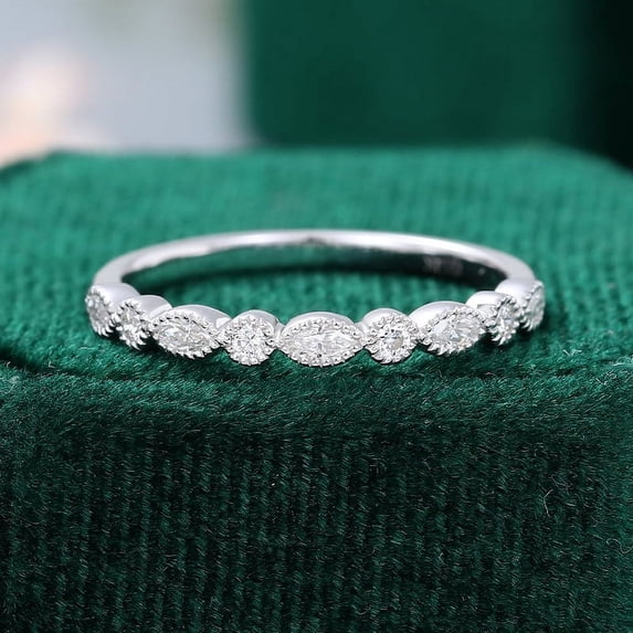 Faux Jewel White Gold Over 14K Silver Diamond Ring - Silver 14K White ...