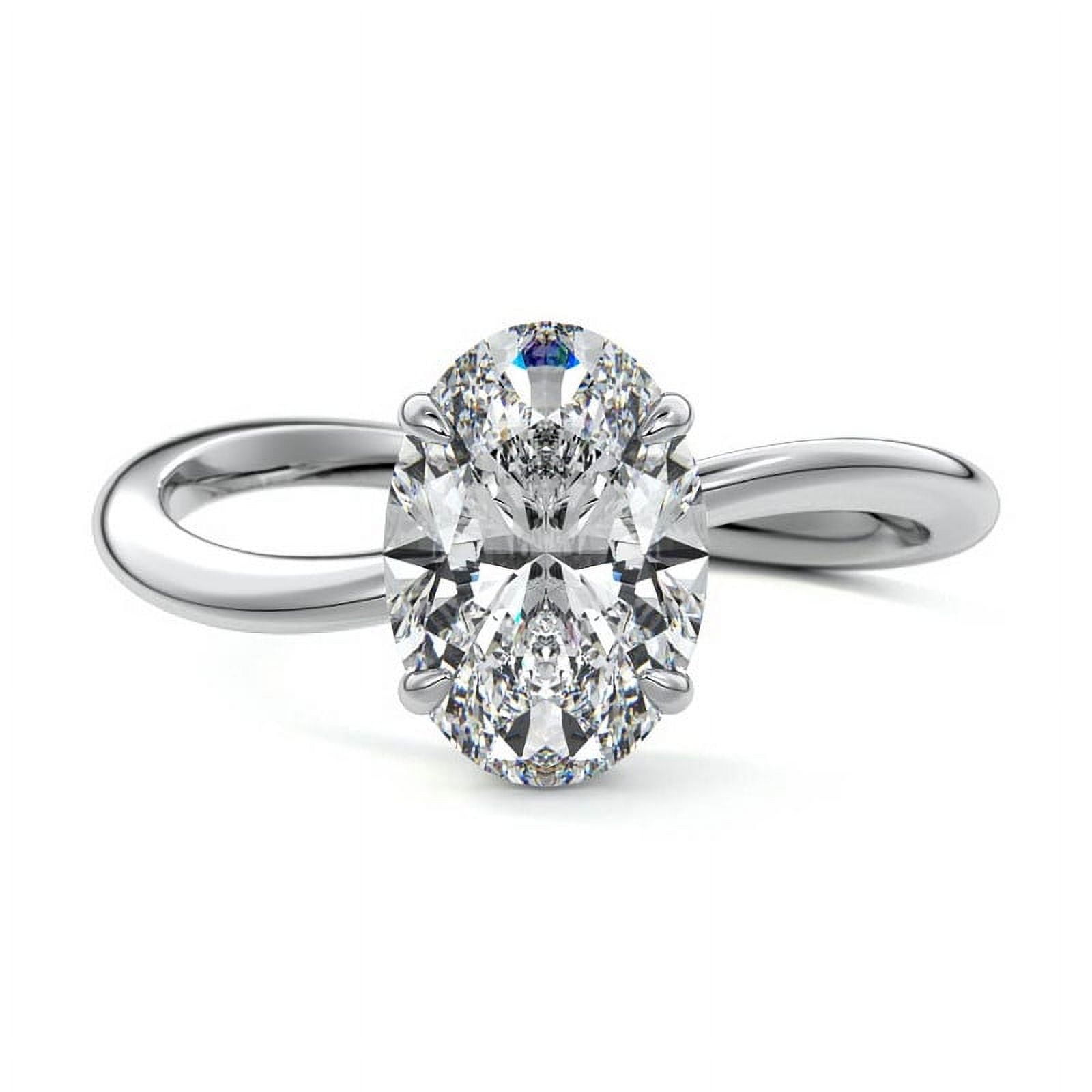 Faux Jewel White Gold Plated 14K Diamond Ring - Oval Cut 1.9 Ct Diamond ...