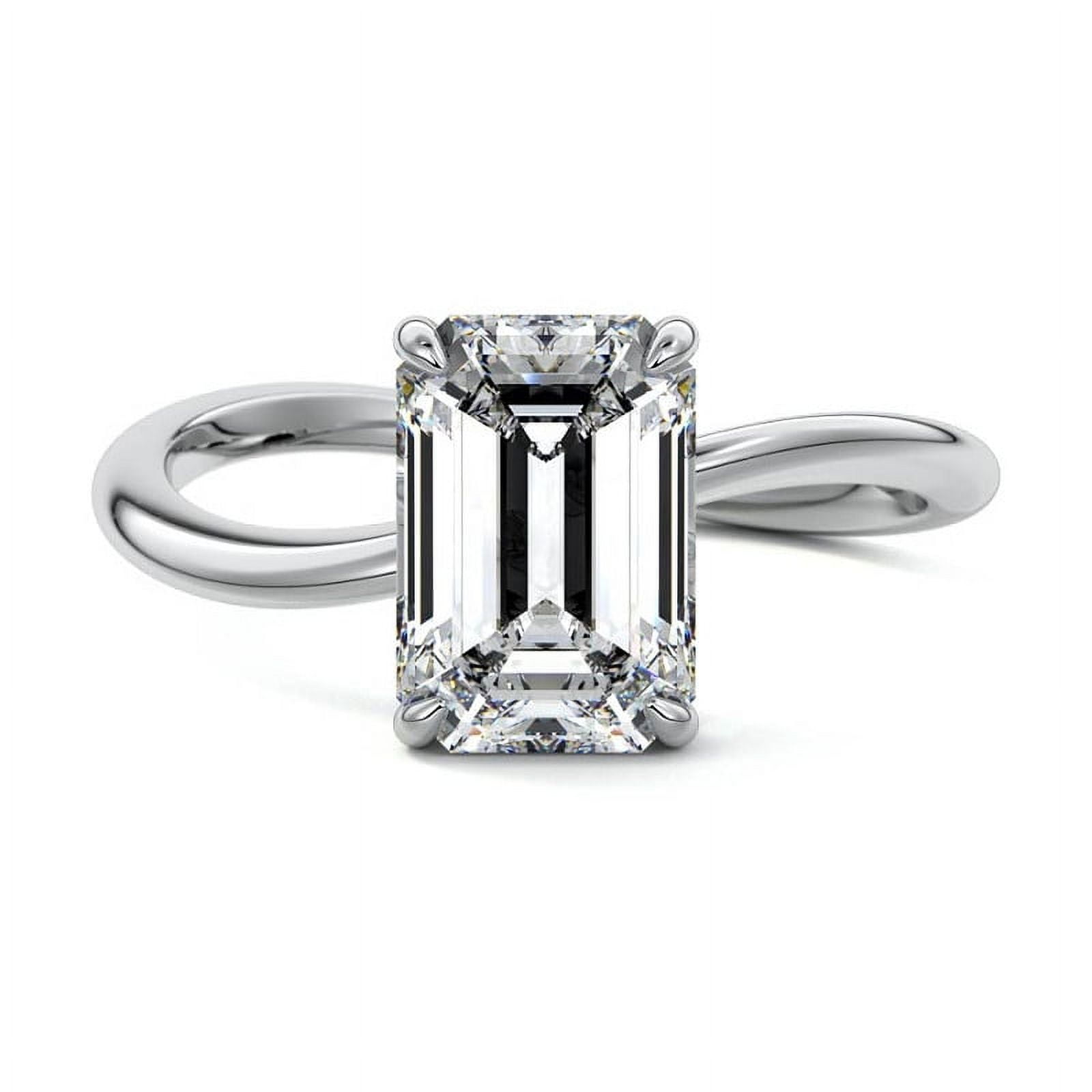 Faux Jewel White Gold Plated 14K Diamond Ring - Wedding Gift - Emerald ...