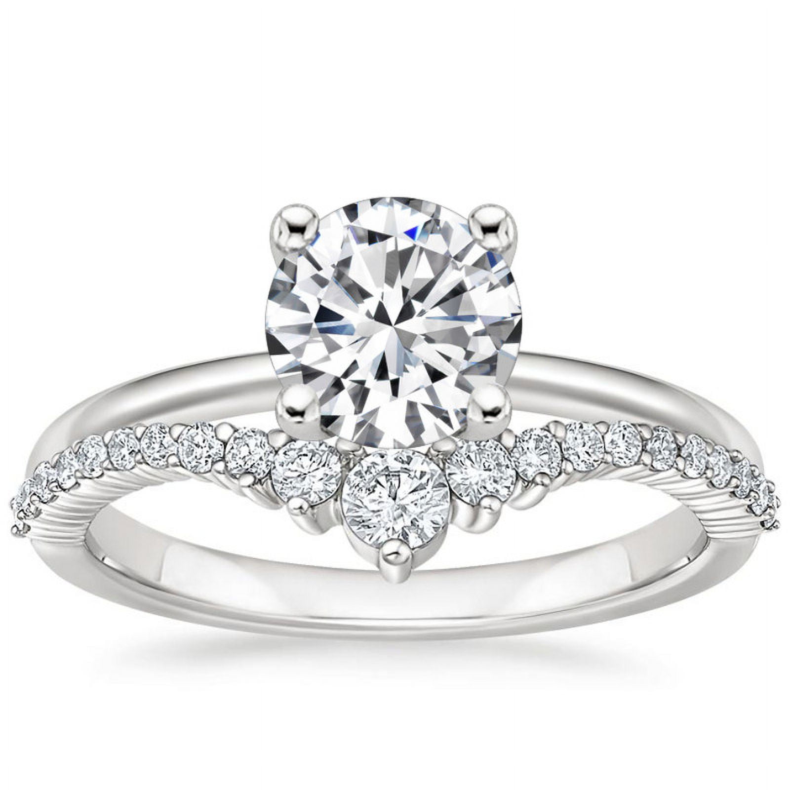 Faux Jewelry 14K White Gold Plated Round Cut 1.9 Ct Moissanite Ring ...