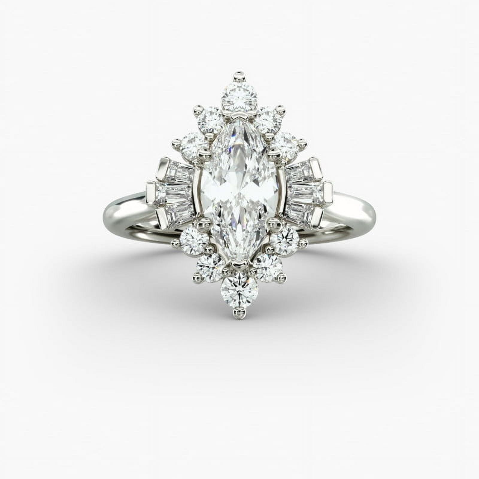 Faux Jewelry 14K White Gold Plated Stamped Engagement Ring - 1.8 Ct ...