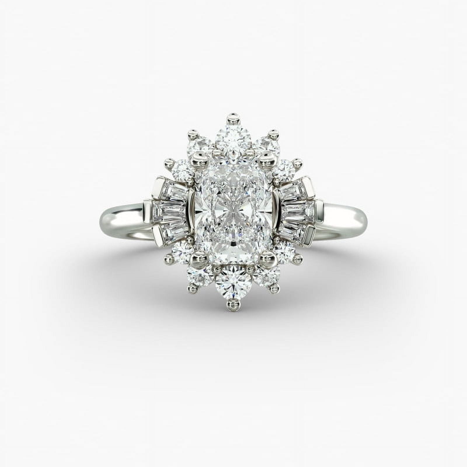 Faux Jewelry 2 Ct Radiant Cut Moissanite Wedding Ring for Women - 14K ...