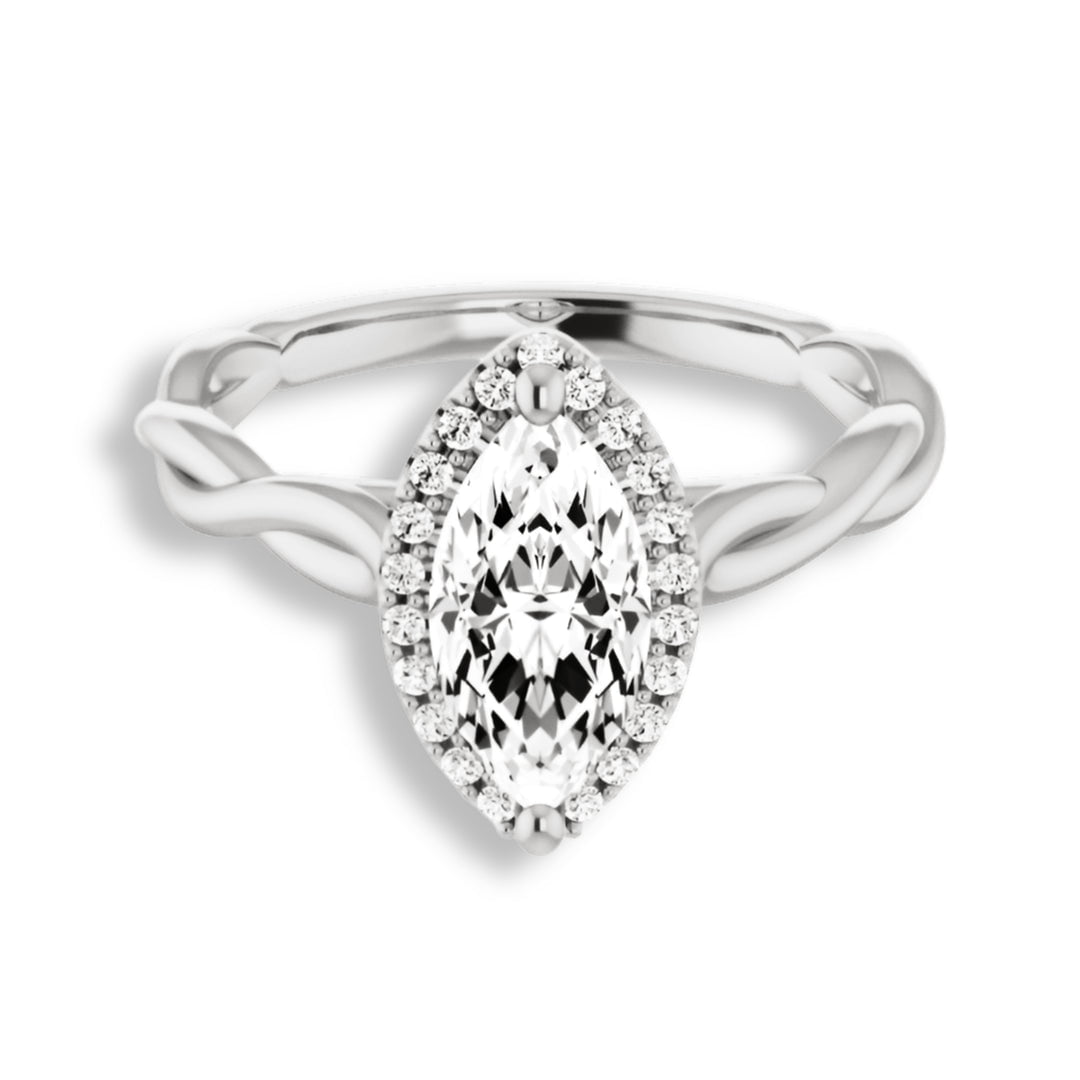 Faux Jewelry Excellent 1.43 Ct Marquise Cut Moissanite Ring - 14K White ...