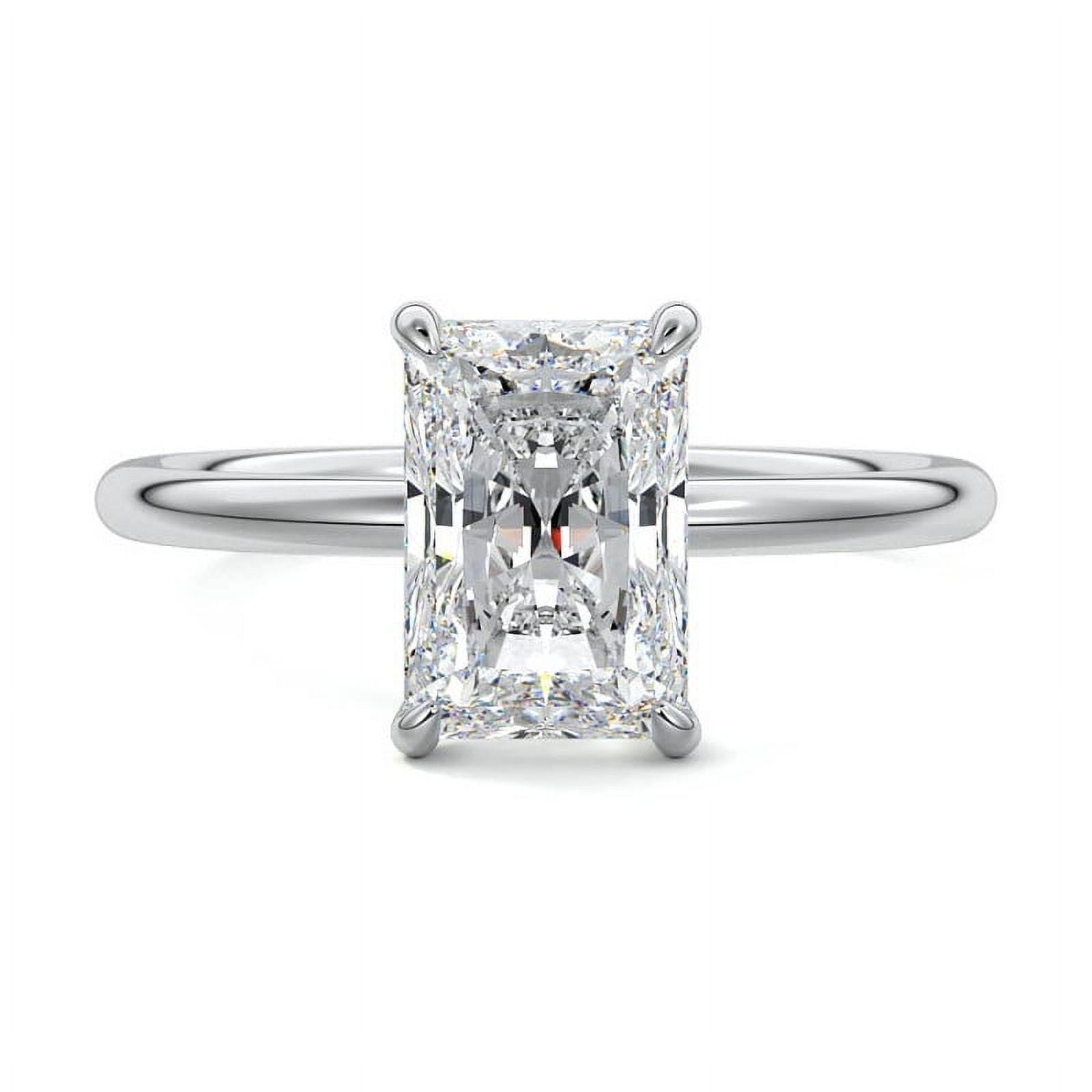Faux Jewelry Radiant Cut 1.62 Ct Moissanite Engagement Ring - 14K White ...