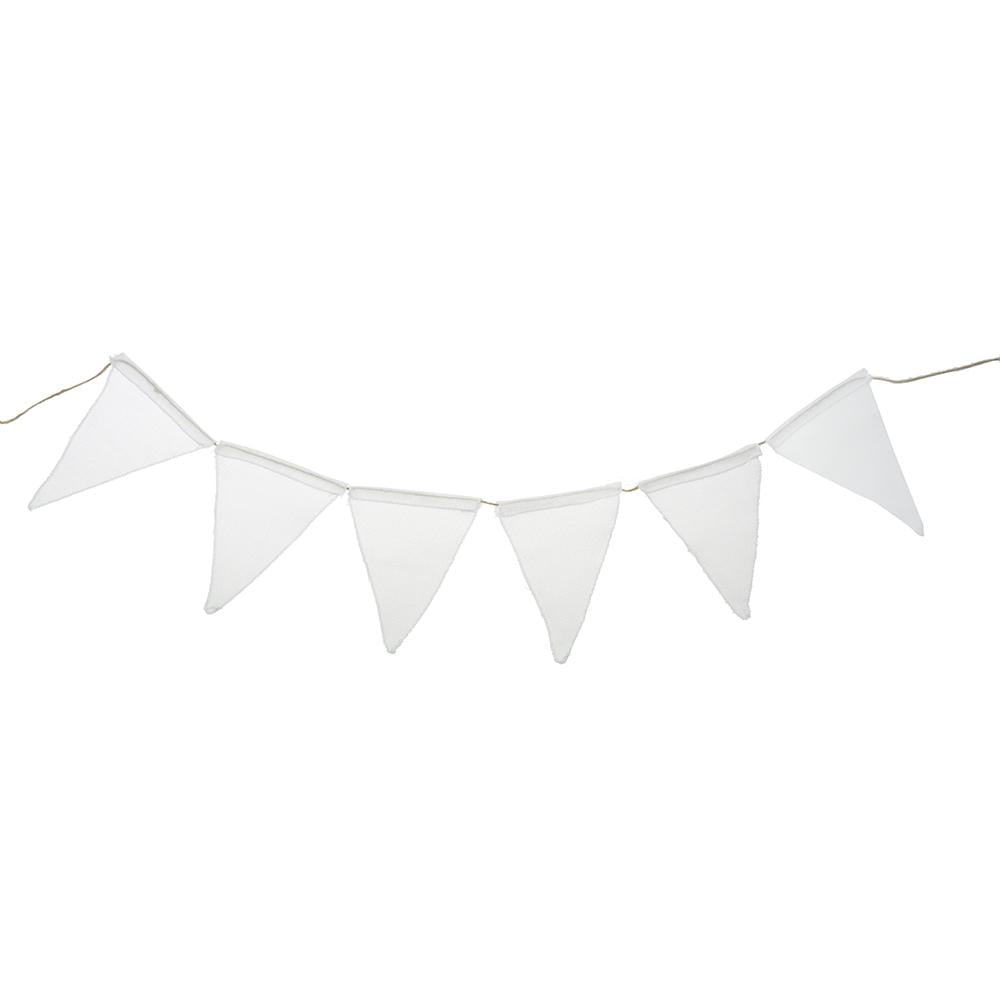 Faux Jute Triangle Banner, 9-1/2-Inch x 12-Inch, White, 6-Count ...