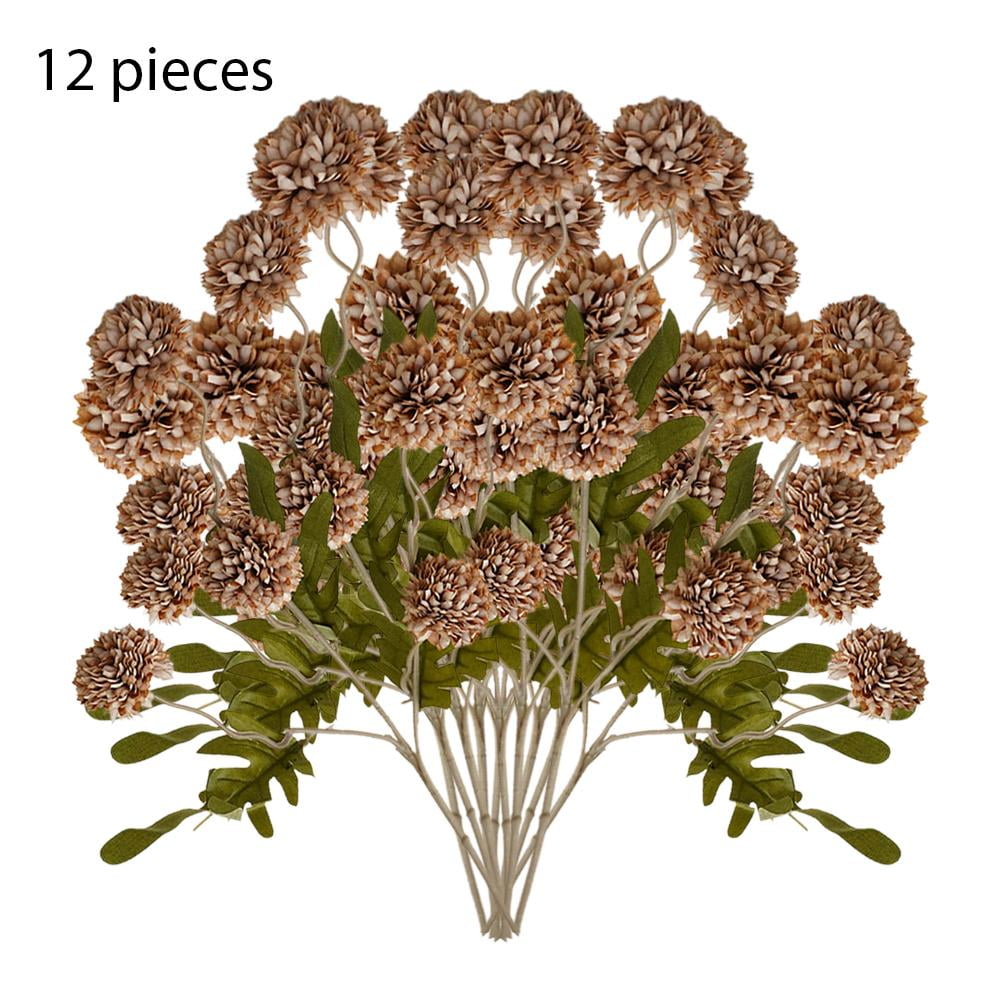 Faux Kiku Flowers Fall Flowers Artificial for Decoration Burnt Orange ...
