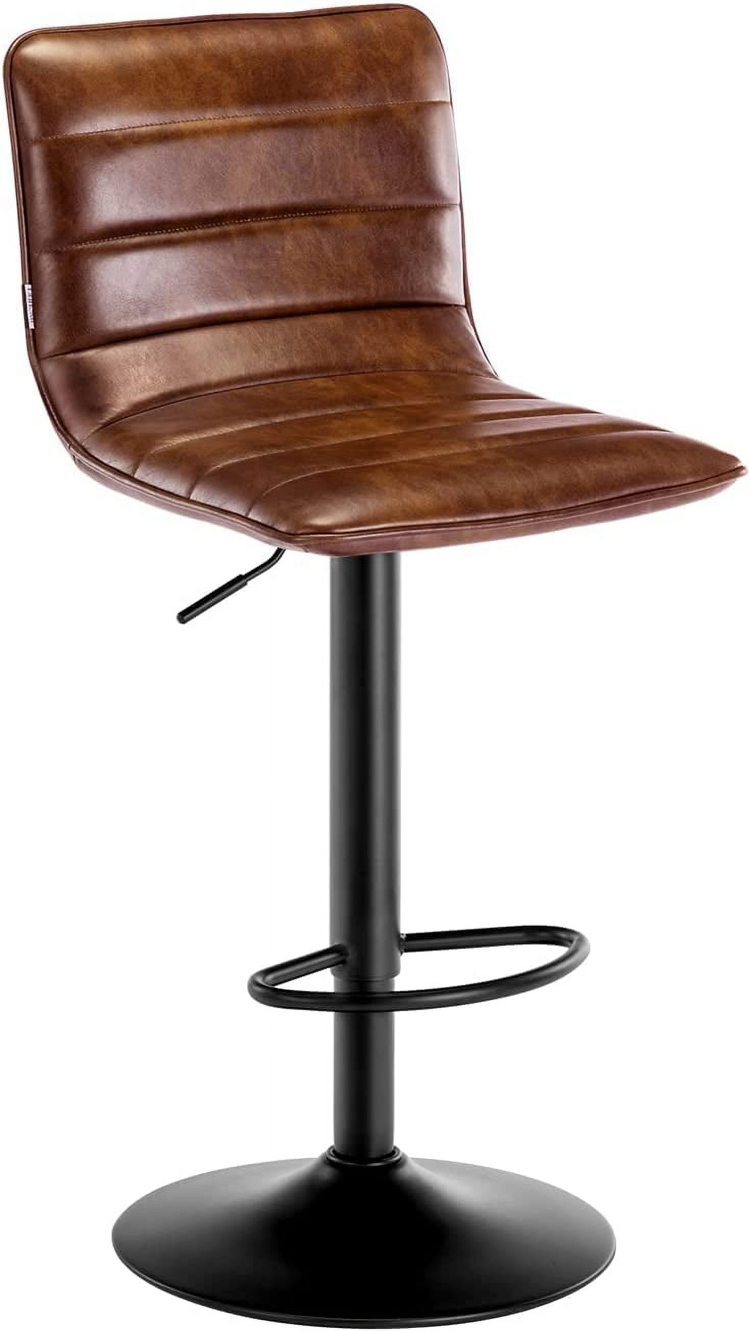 Faux Leather Bar Stools Counter Height, Height Adjustable Counter ...