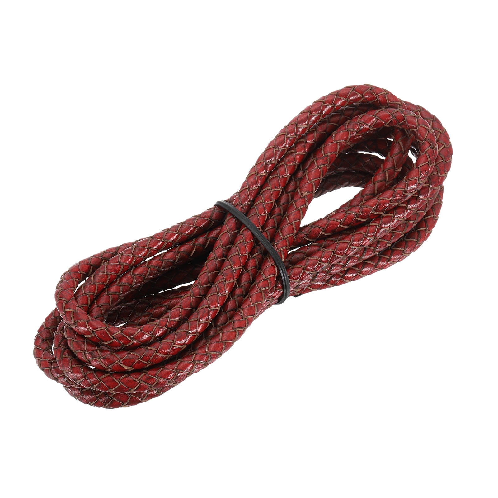 Faux Leather Braided Cord, Round Leather Bolo Tie String Rope, 5mm x 2m ...