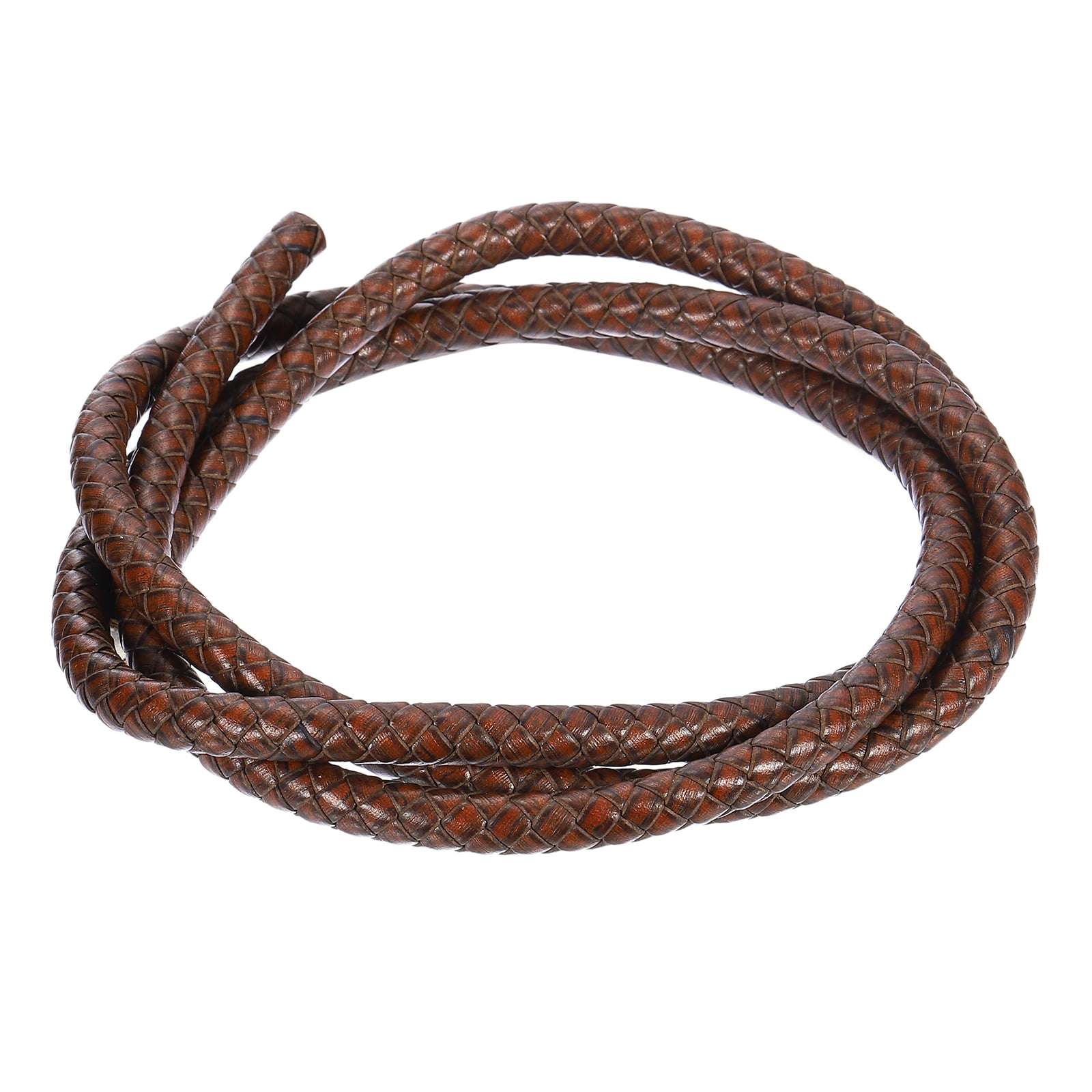 Faux Leather Braided Cord, Round Leather Bolo Tie String Rope, 8mm x 1m ...