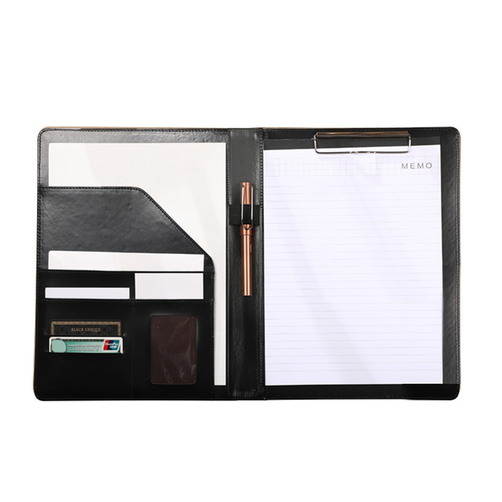 Faux Leather Buckle Notebook Multifunctional File Folder ...