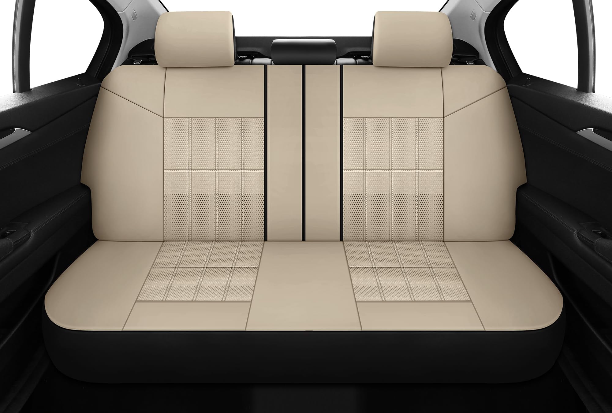 Faux Leather Car Seat Covers Rear Set, Split Rear Bench Seat Covers for ...