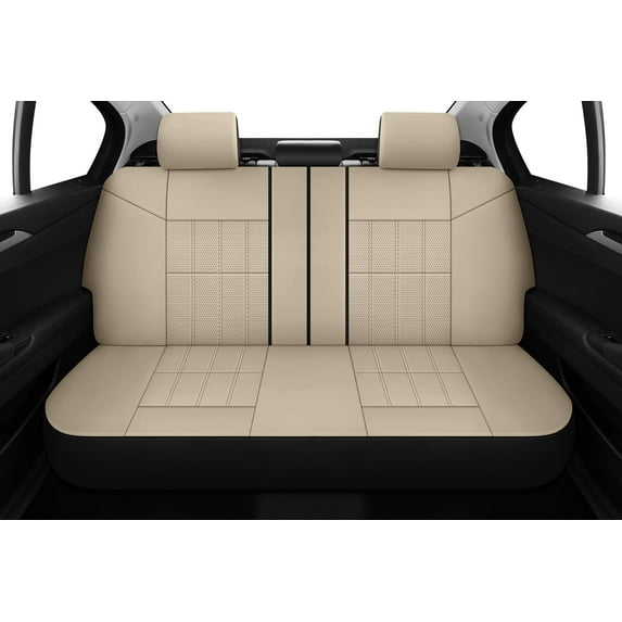 Faux Leather Car Seat Covers Rear Set, Split Rear Bench Seat Covers for ...