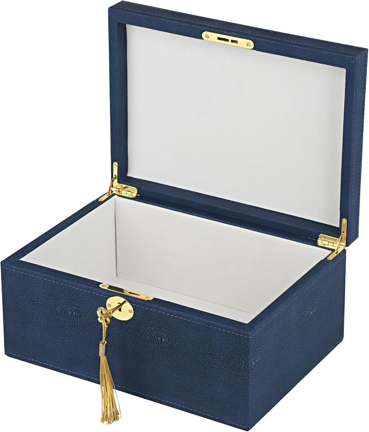 Faux Leather Decorative Box, Large Wooden Structure Keepsake Box ...