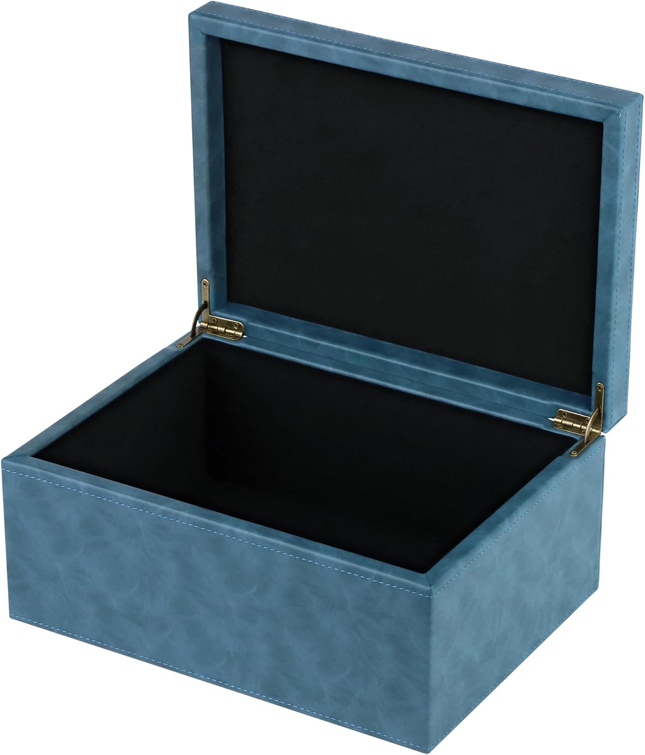 Faux Leather Decorative Box, Large Wooden Structure Keepsake Box ...