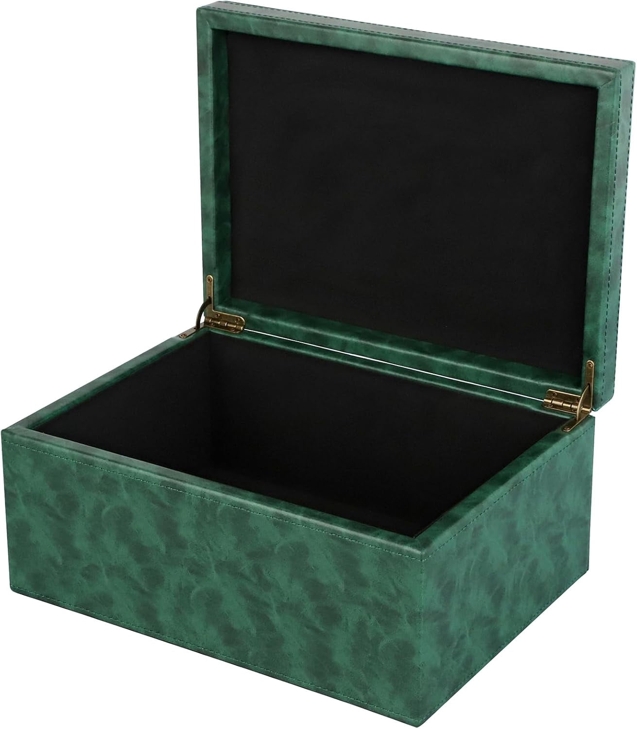 Faux Leather Decorative Box, Large Wooden Structure Keepsake Box ...