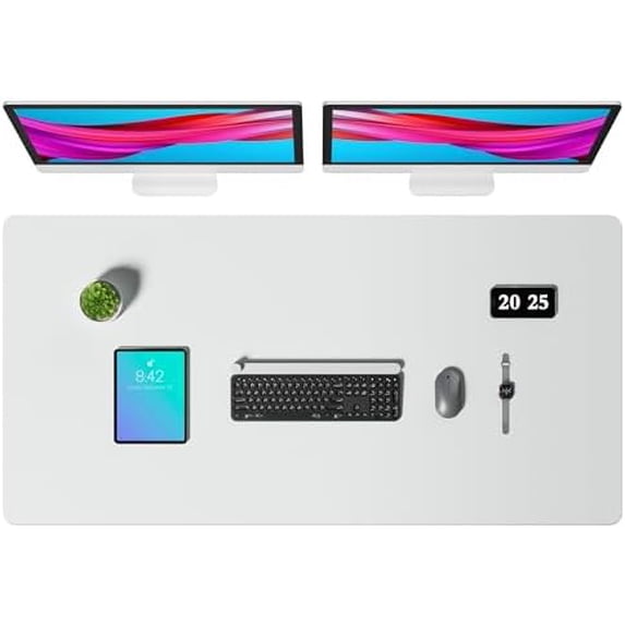 Faux Leather Desk Mat – Large Mouse Pad, Non-Slip PU Leather Blotter ...