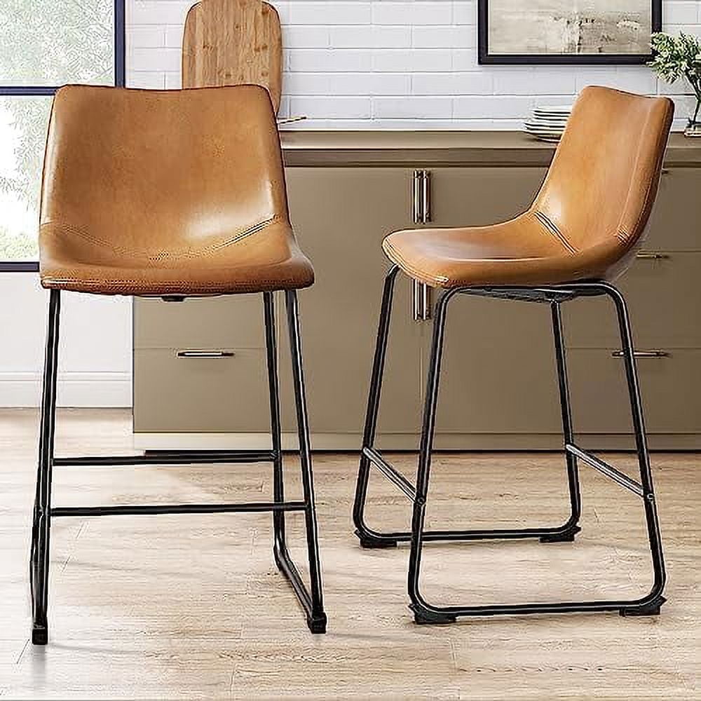 Faux Leather Dining Chairs 18 Inch Kitchen Dining Room Chairs with ...