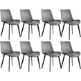 Faux Leather Dining Chairs Set of 8,Upholstered Kitchen Dining Room ...