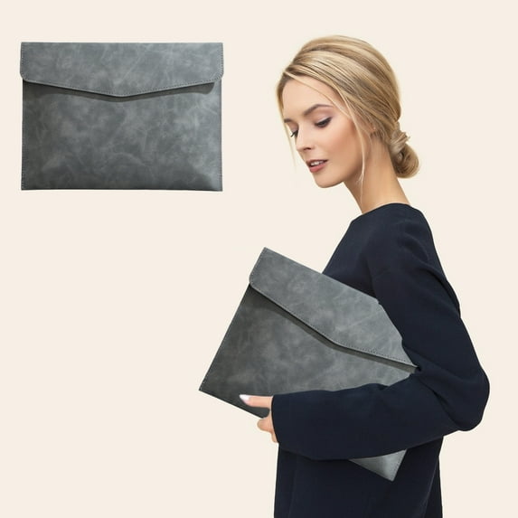 Faux Leather Document Holder, Large-Capacity File Folder for 100 Sheets ...