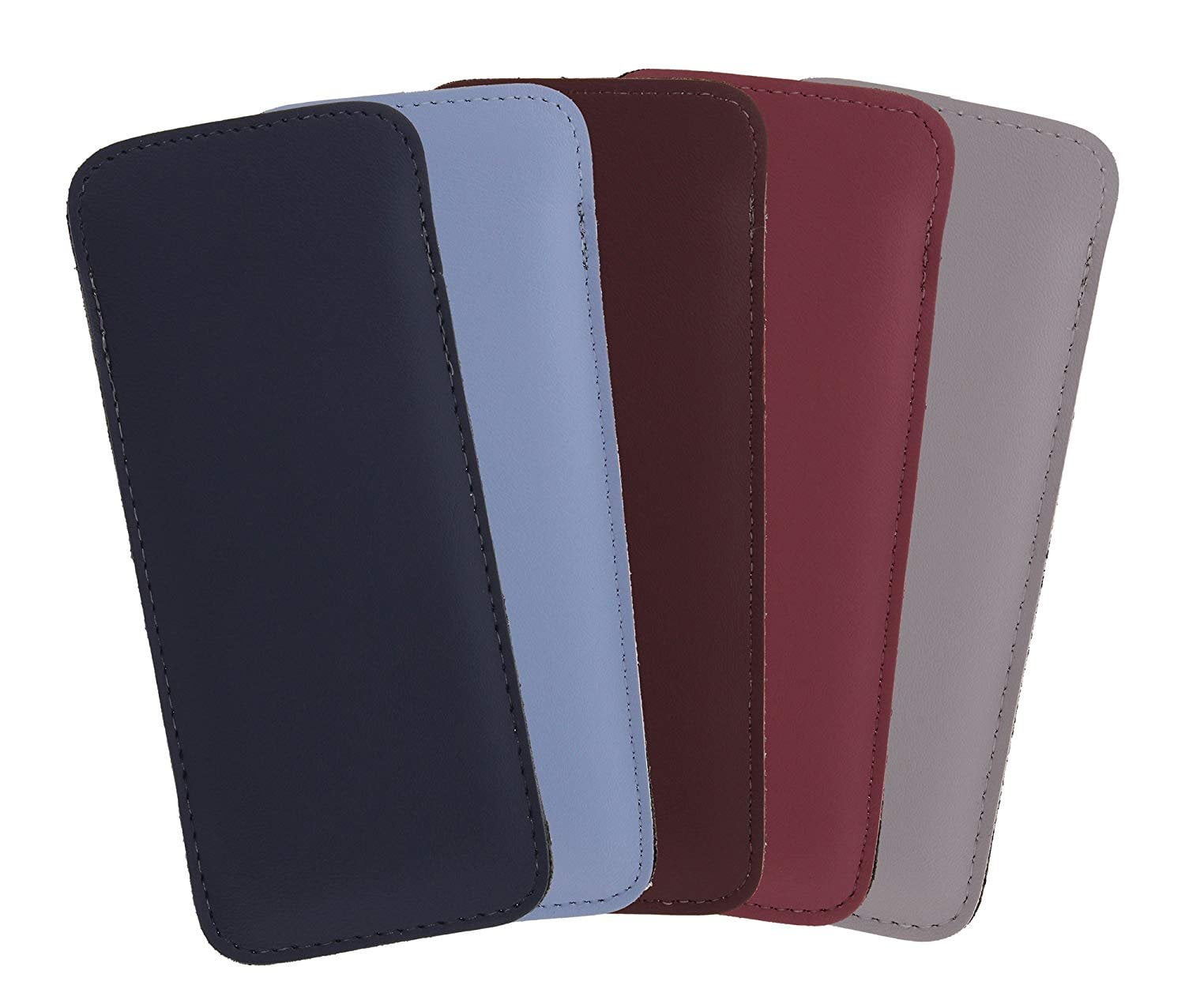 Faux Leather Eyeglass Slip Case For Women & Men, Small Readers Glasses ...