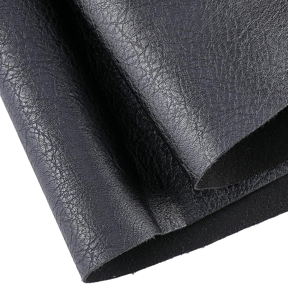 Faux Leather Fabric Black Leather Sheets Material Soft Touch Grain ...