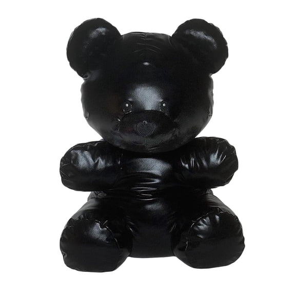 Faux Leather Gummy Bear Stuffed Plush 15.7 Inch Cuddly Stuffed Bear Toy ...