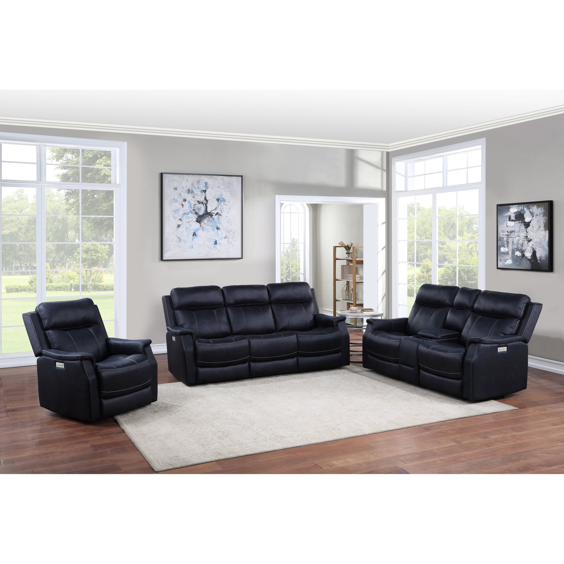Faux Leather Material - Dual Power Reclining Setup - Home Relaxation ...